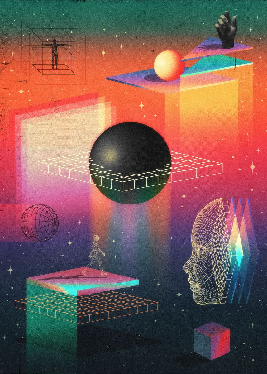 'Between Dimensions' Poster, picture, metal print, paint by Nibera ...