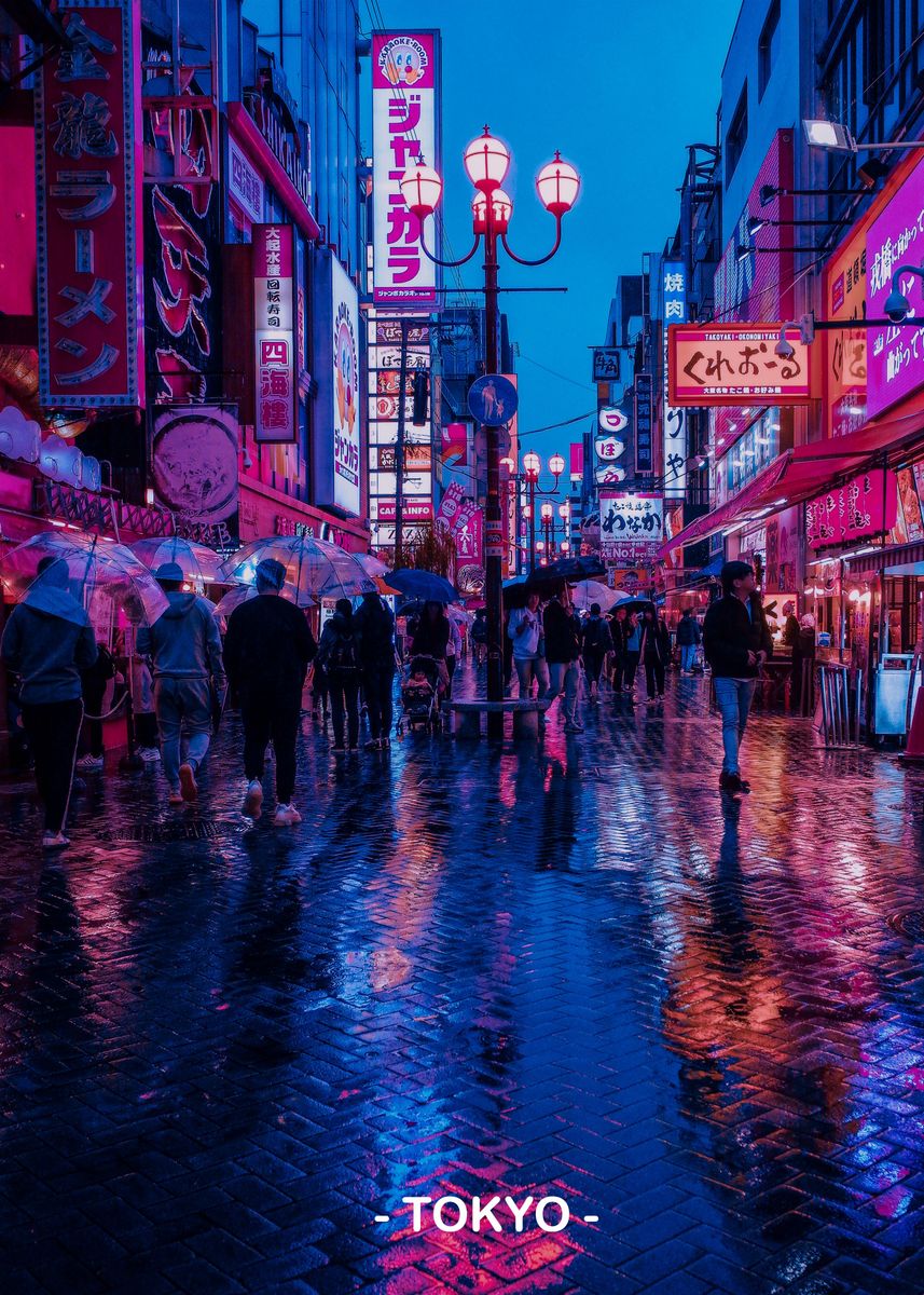 'Tokyo Street Neon' Poster, picture, metal print, paint by Noto ...