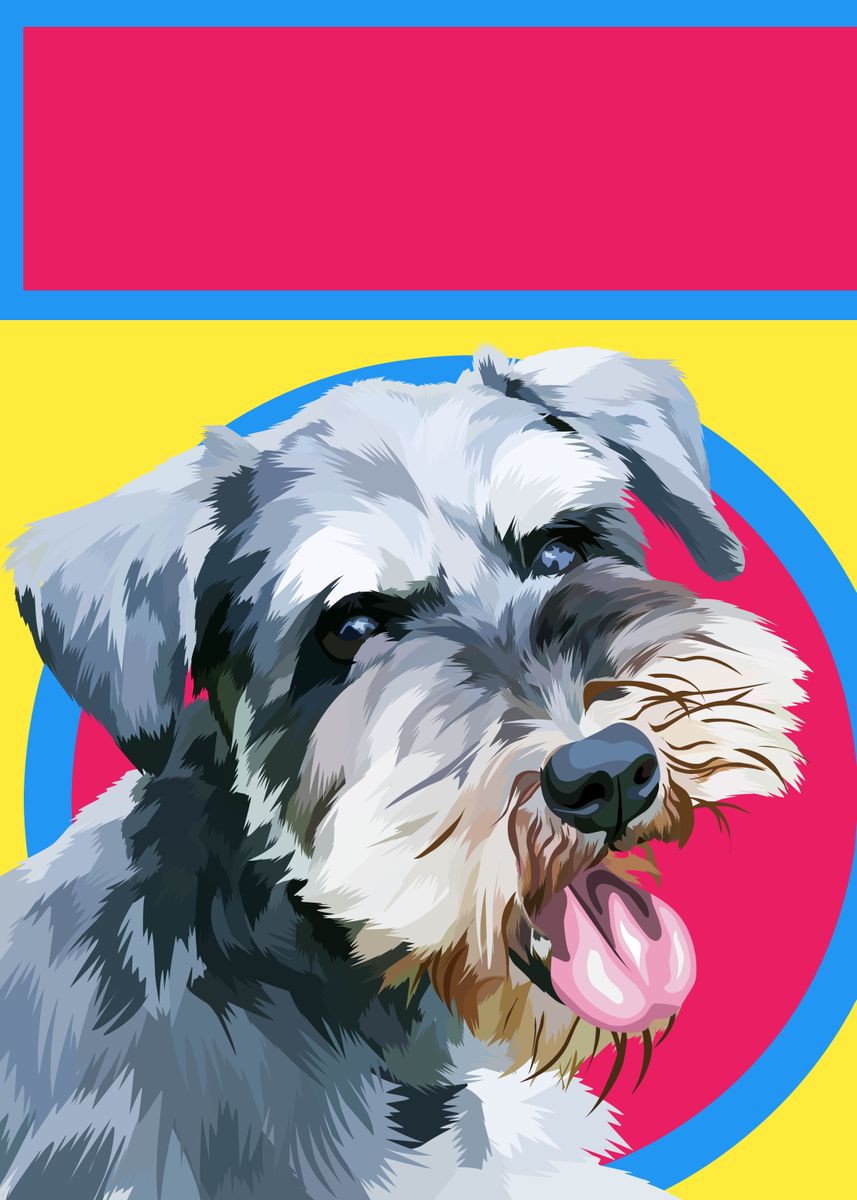 'Schnauzer dog in vector' Poster, picture, metal print, paint by Ihsa Nuddin | Displate