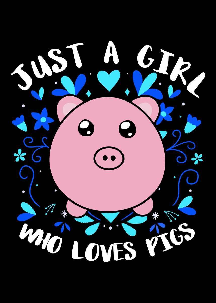 'Pig Pork' Poster, picture, metal print, paint by CrazySquirrel | Displate
