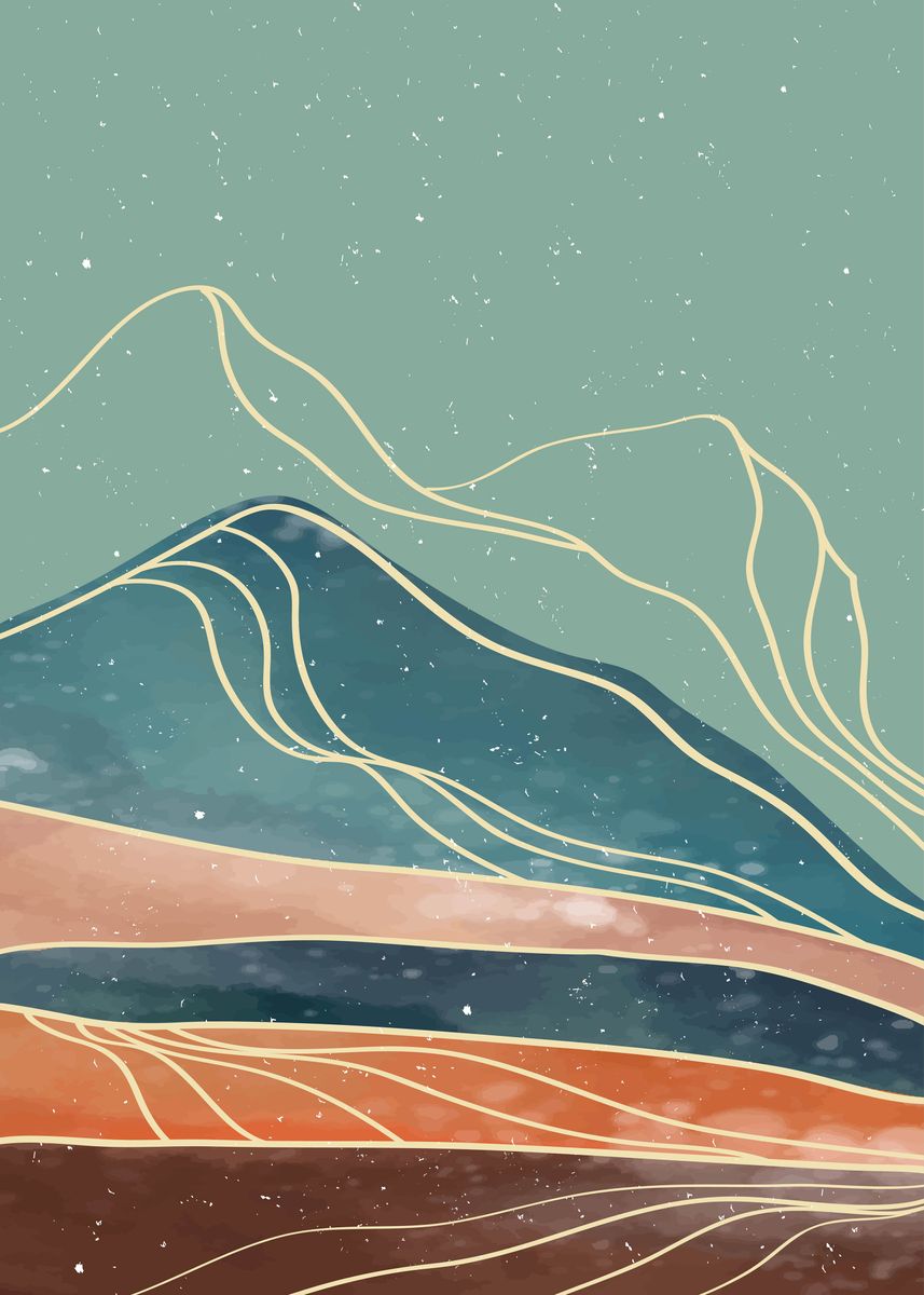 'Abstract Mountain art' Poster by budi yanto | Displate