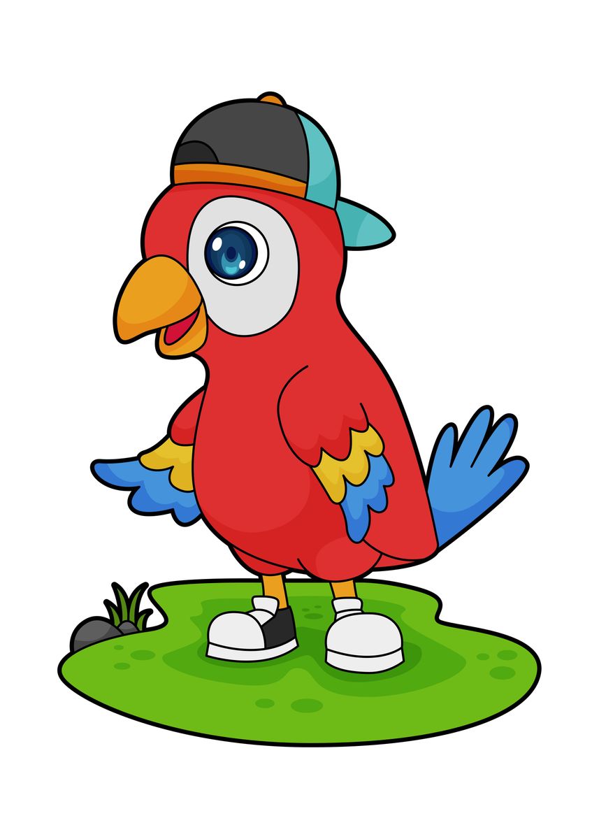 'Parrot Cap' Poster, picture, metal print, paint by Markus Schnabel ...