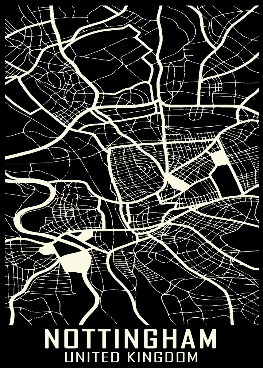 'Nottingham Great Britain' Poster by HildaWarren Studio | Displate
