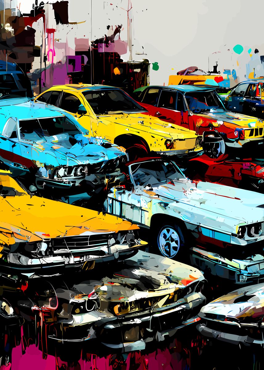 'Grunge Scrap Yard' Poster, picture, metal print, paint by Prawny ...