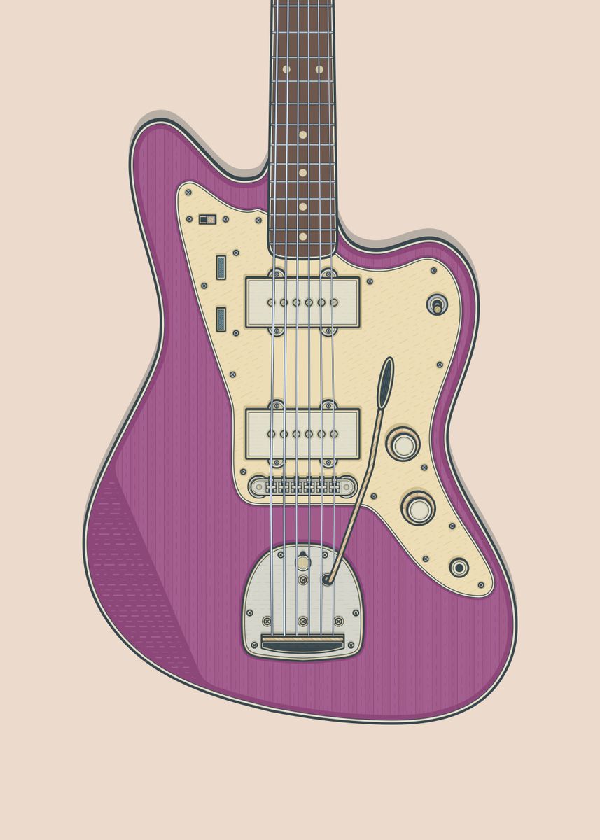 'Signature Purple JM Guitar' Poster, picture, metal print, paint by ...