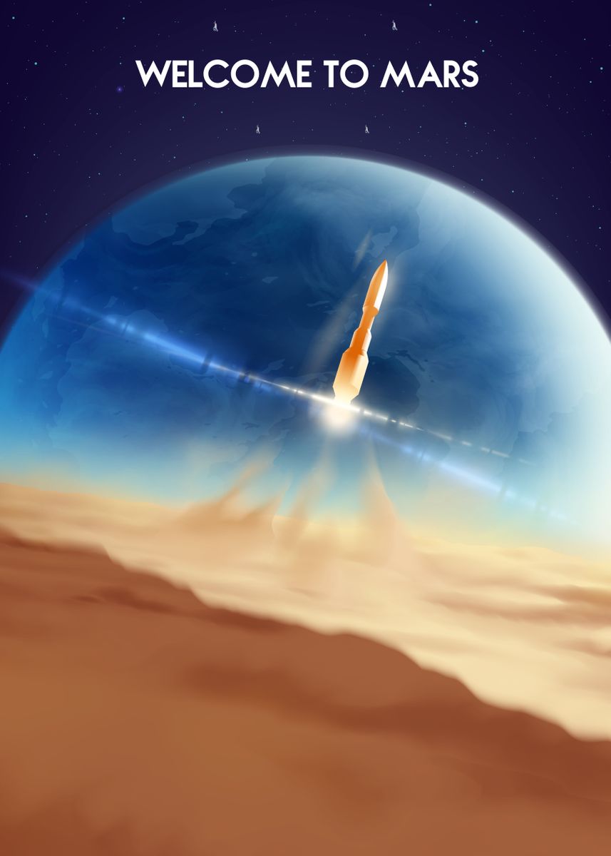 'Mars future' Poster by Caravan Studio | Displate