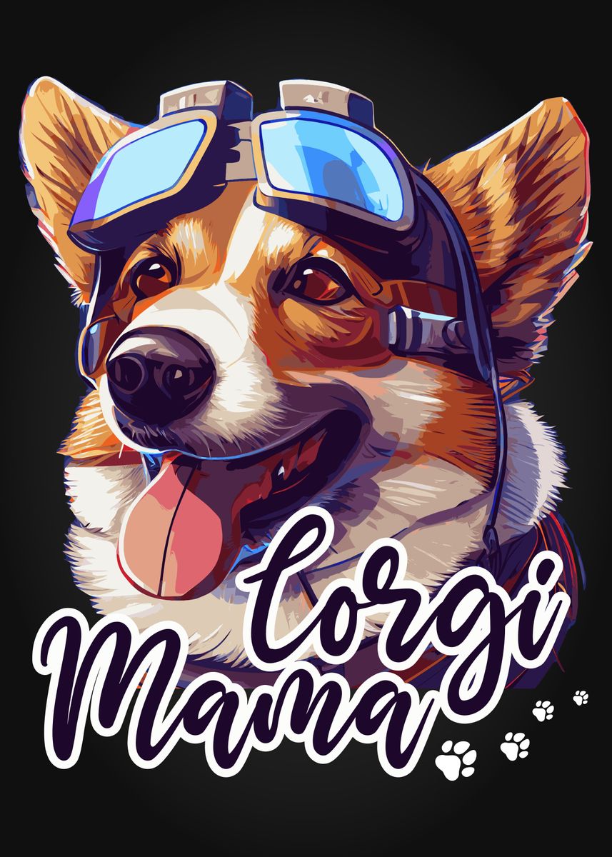 'Corgi Mama Cute Dog Mom' Poster, picture, metal print, paint by ...