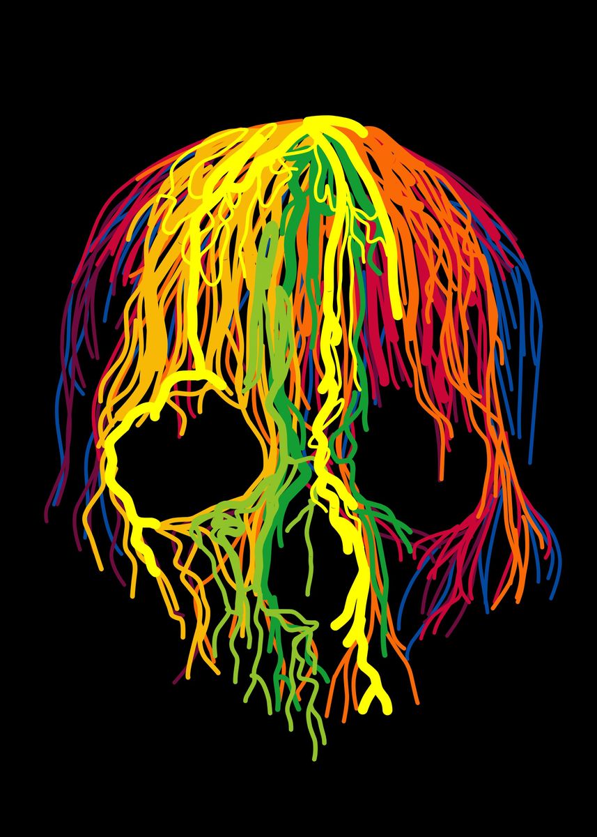 'skull water art' Poster by Mshel Tyan | Displate