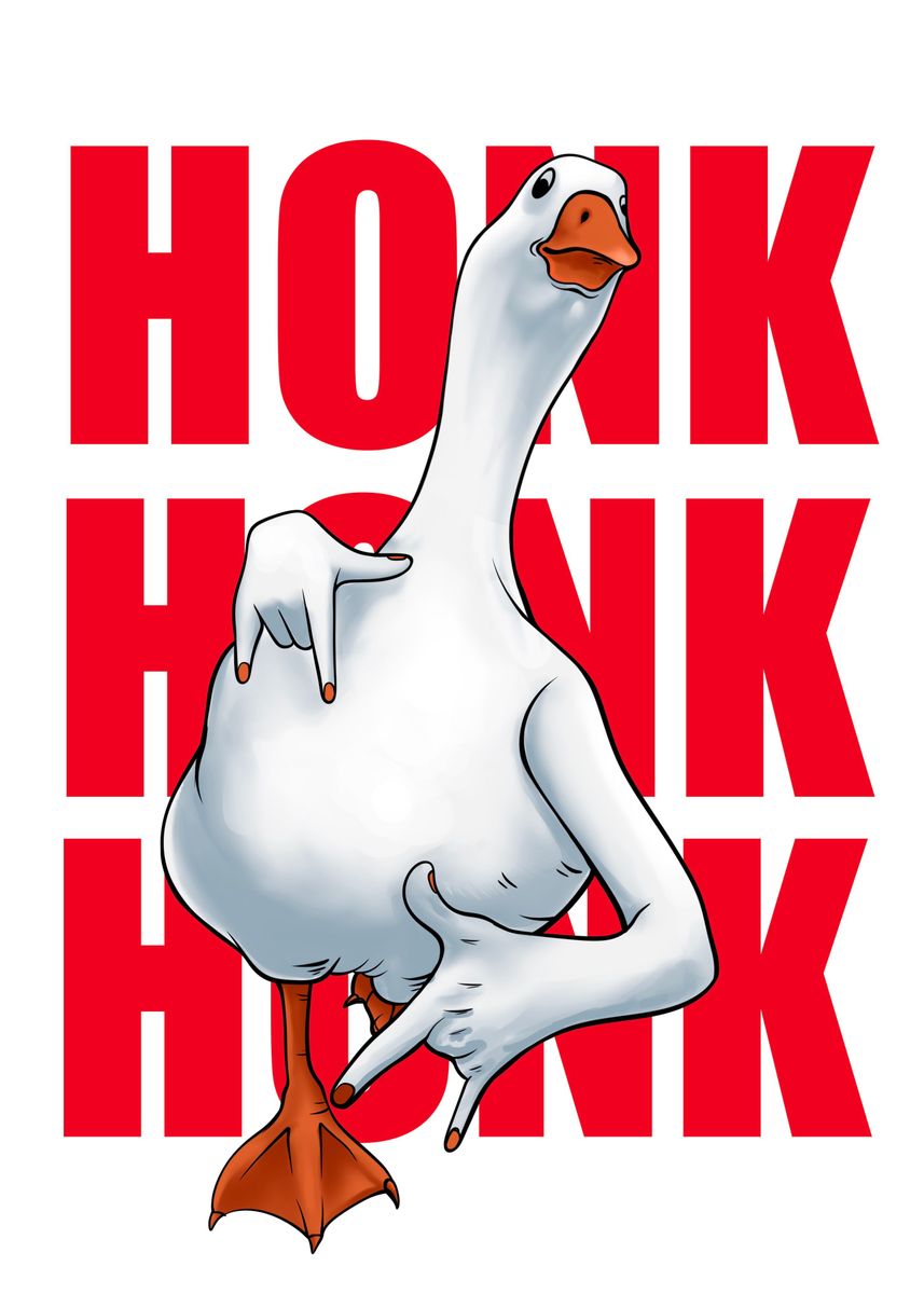 'honk duck ' Poster, picture, metal print, paint by sinnois | Displate