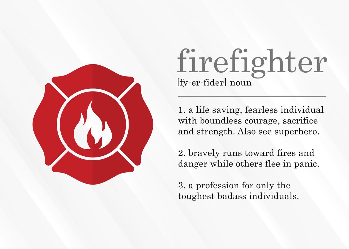 'Firefighter Definition' Poster by 84PixelDesign | Displate