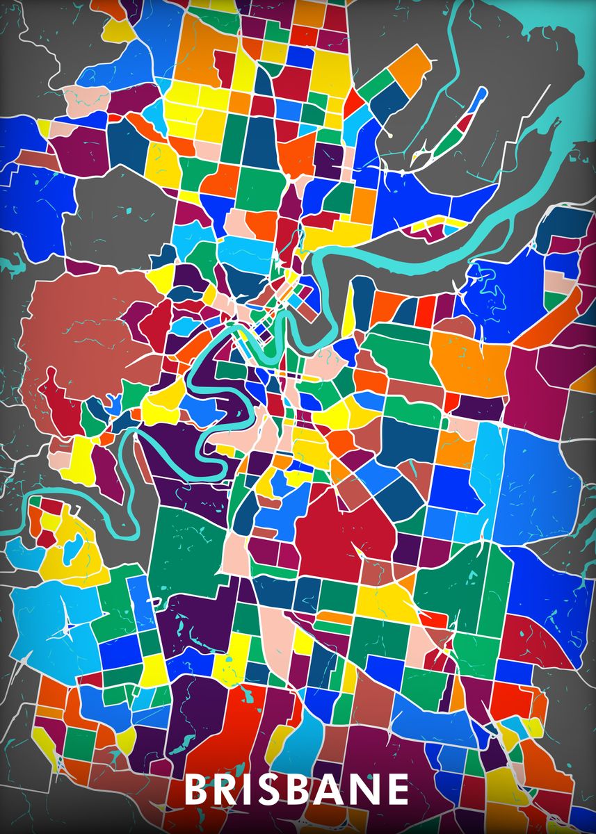 'Brisbane QLD Australia ' Poster, picture, metal print, paint by Dutton Jerrell | Displate