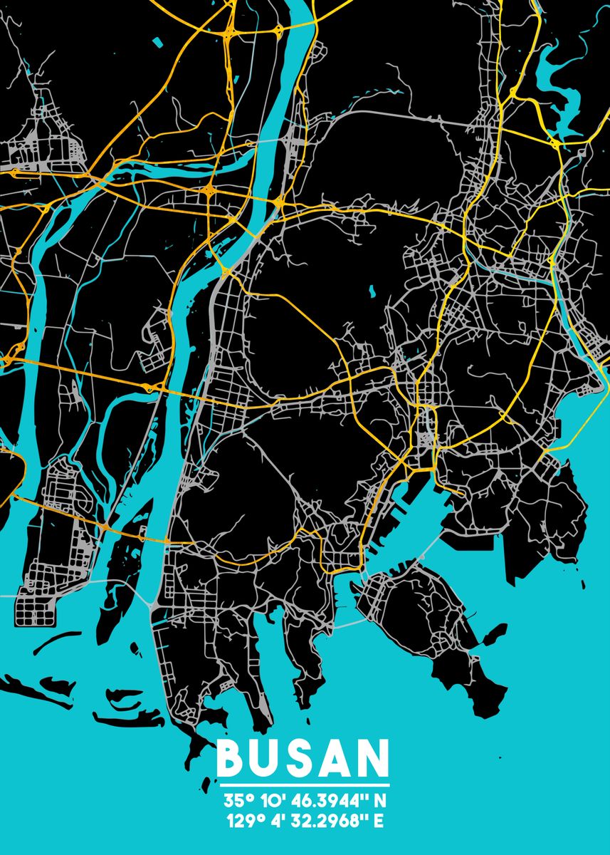 'Busan South Korea' Poster, picture, metal print, paint by Clayborne ...