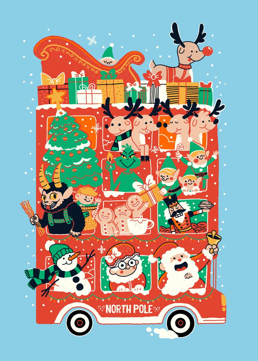 'Xmas bus' Poster by Pepe Rodriguez | Displate