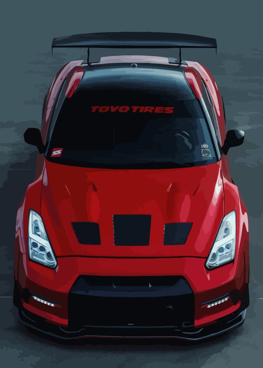 'nissan skyline gtr r35' Poster, picture, metal print, paint by ...