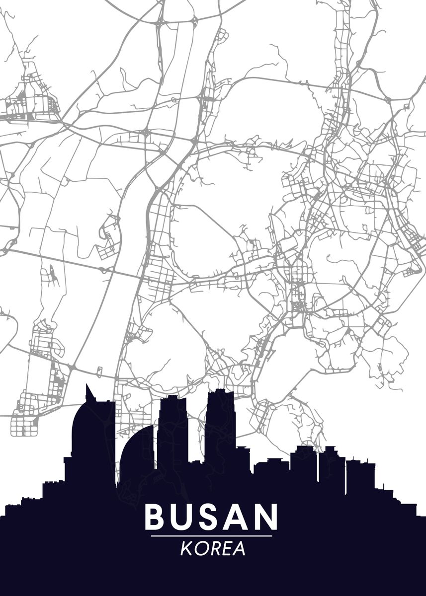 'Busan South Korea' Poster, picture, metal print, paint by Urrutia ...