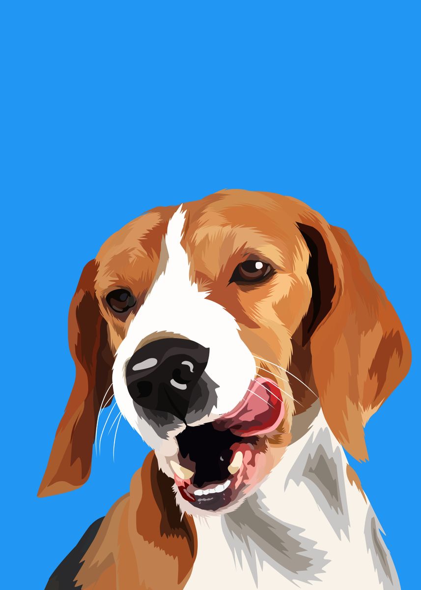 'Beagle dog in vector style' Poster, picture, metal print, paint by ...