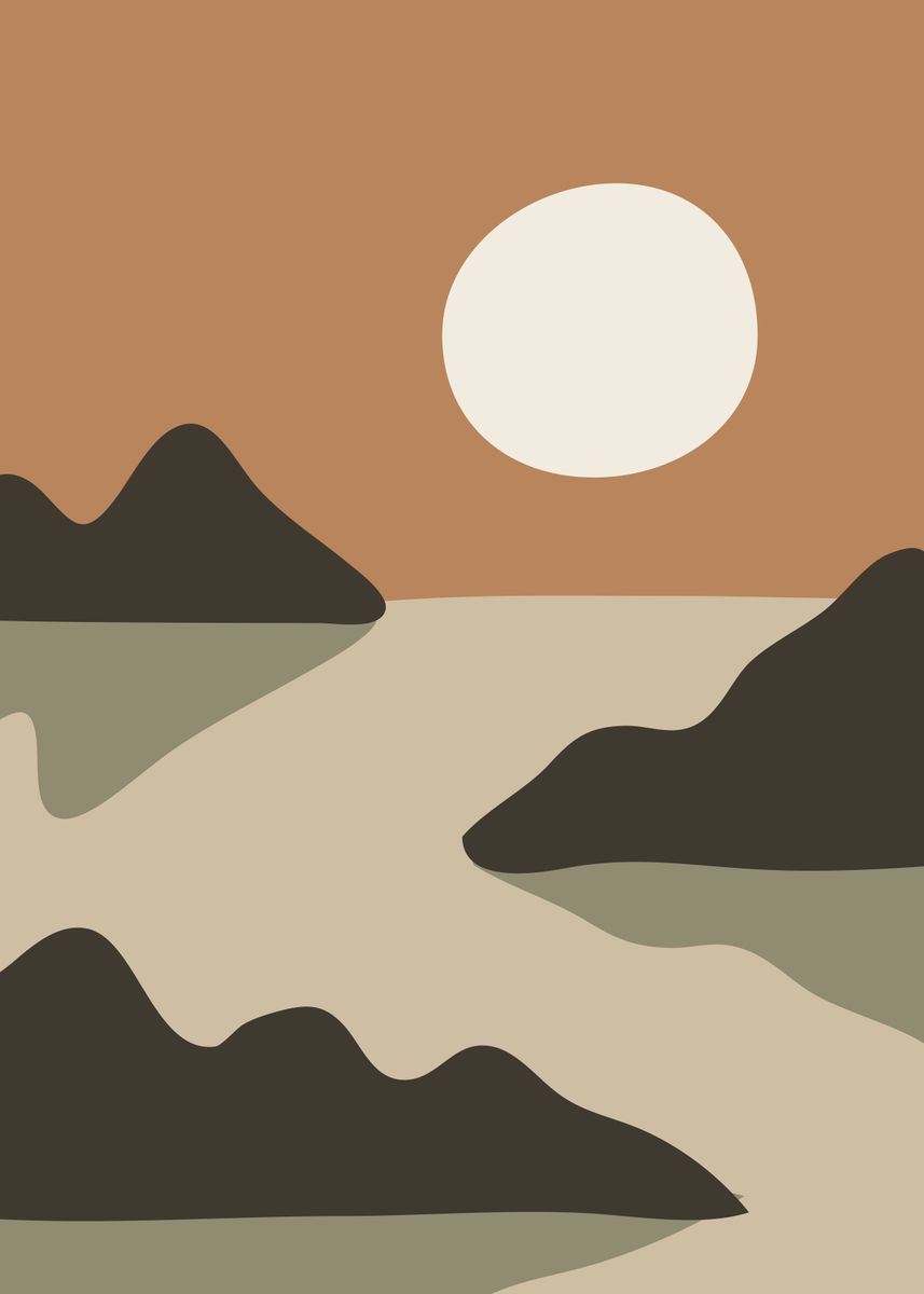 'Mountain Sunlight shadow' Poster, picture, metal print, paint by Human ...