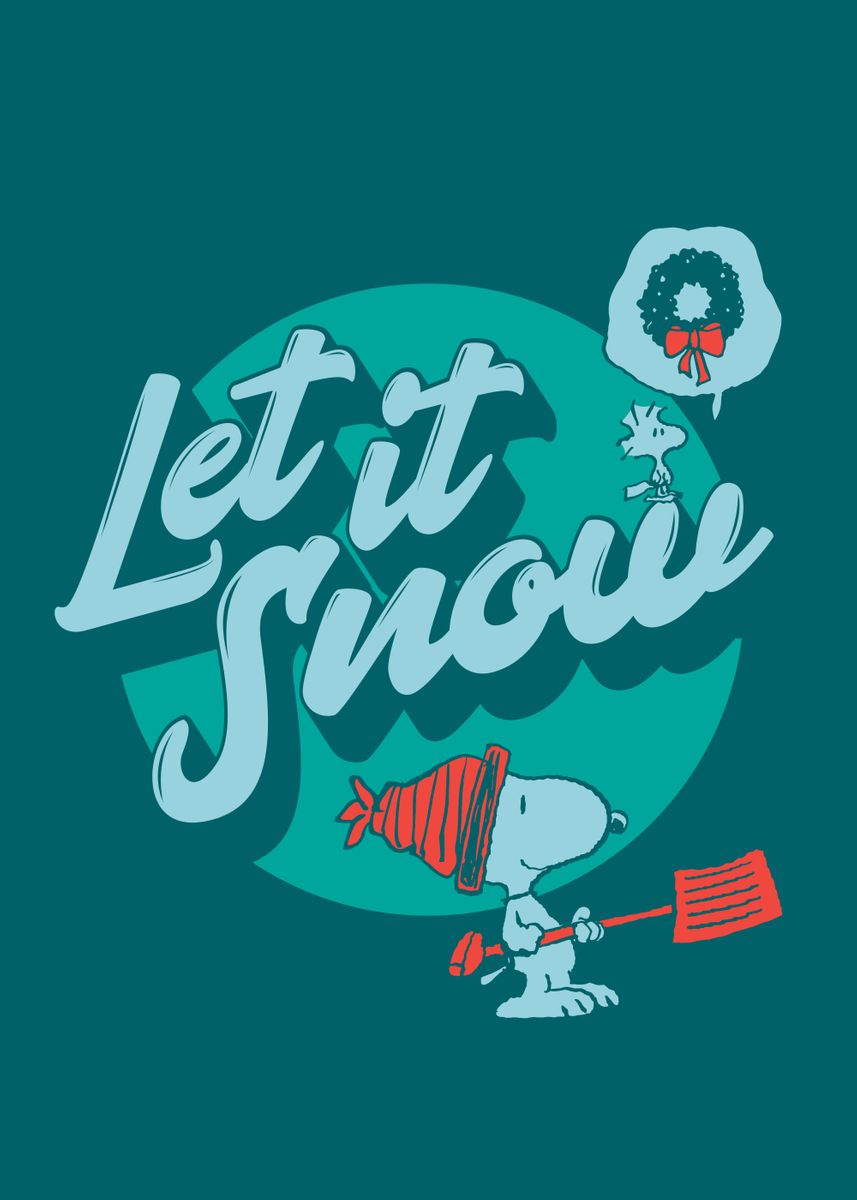 'Let It Snow Card' Poster, picture, metal print, paint by Peanuts ...