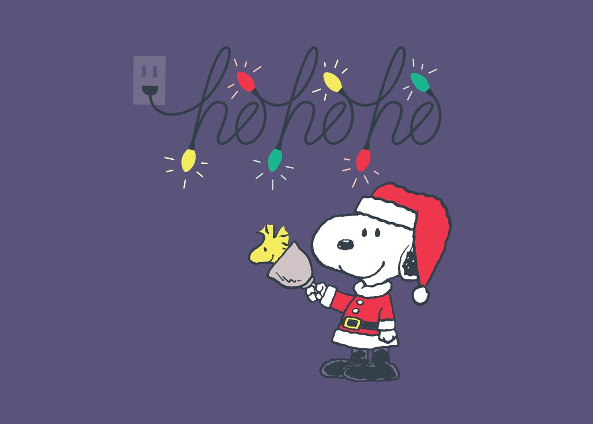 'Ho Ho Ho Christmas Lights' Poster by Peanuts | Displate