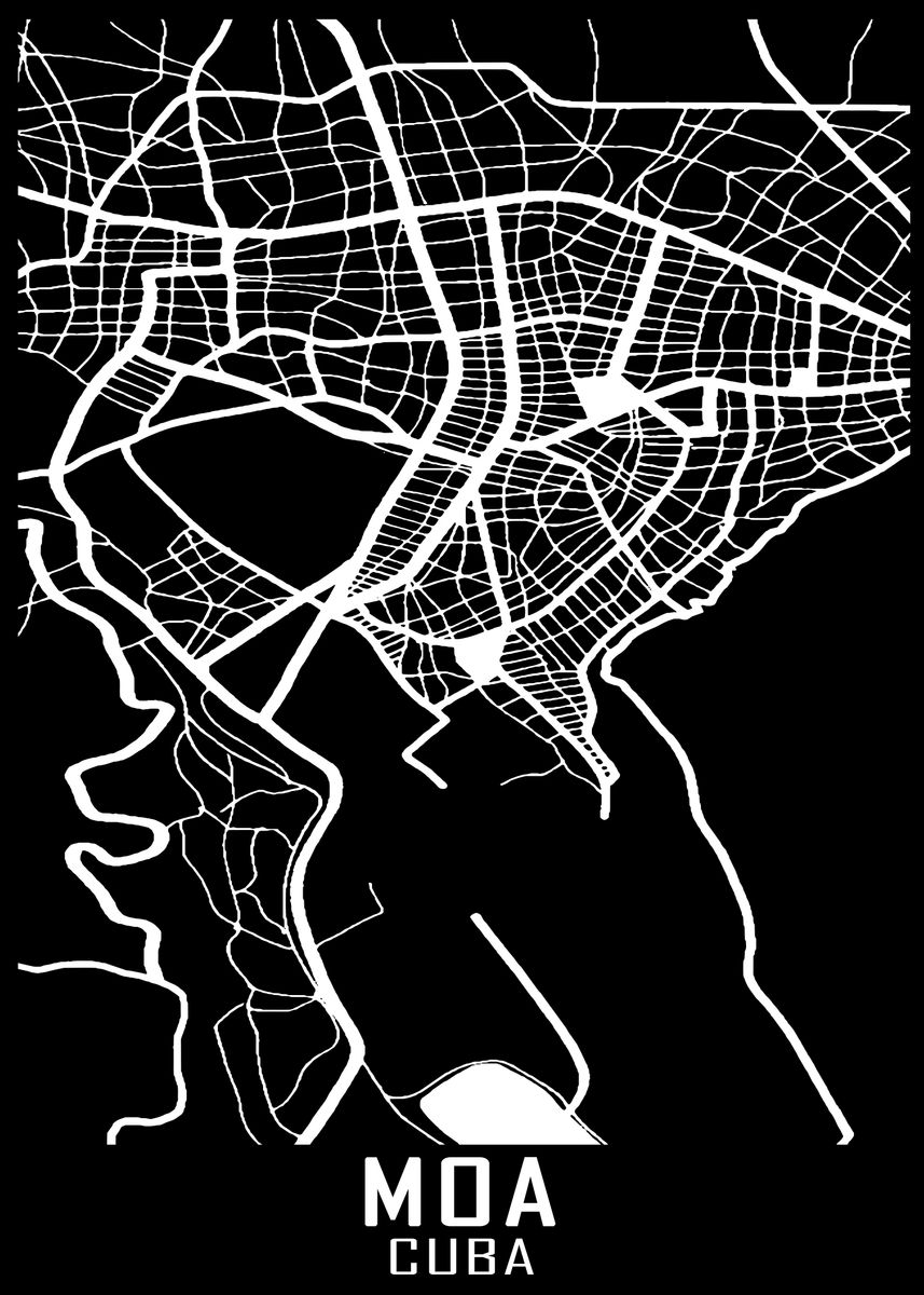 'Moa Cuba City Map' Poster by HildaWarren Studio | Displate