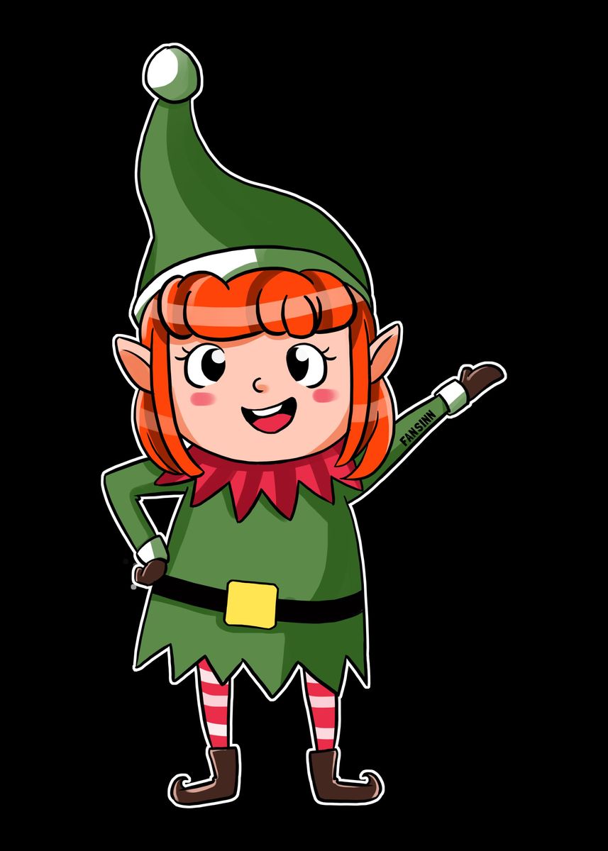 'Christmas Elf North Pole e' Poster, picture, metal print, paint by ...