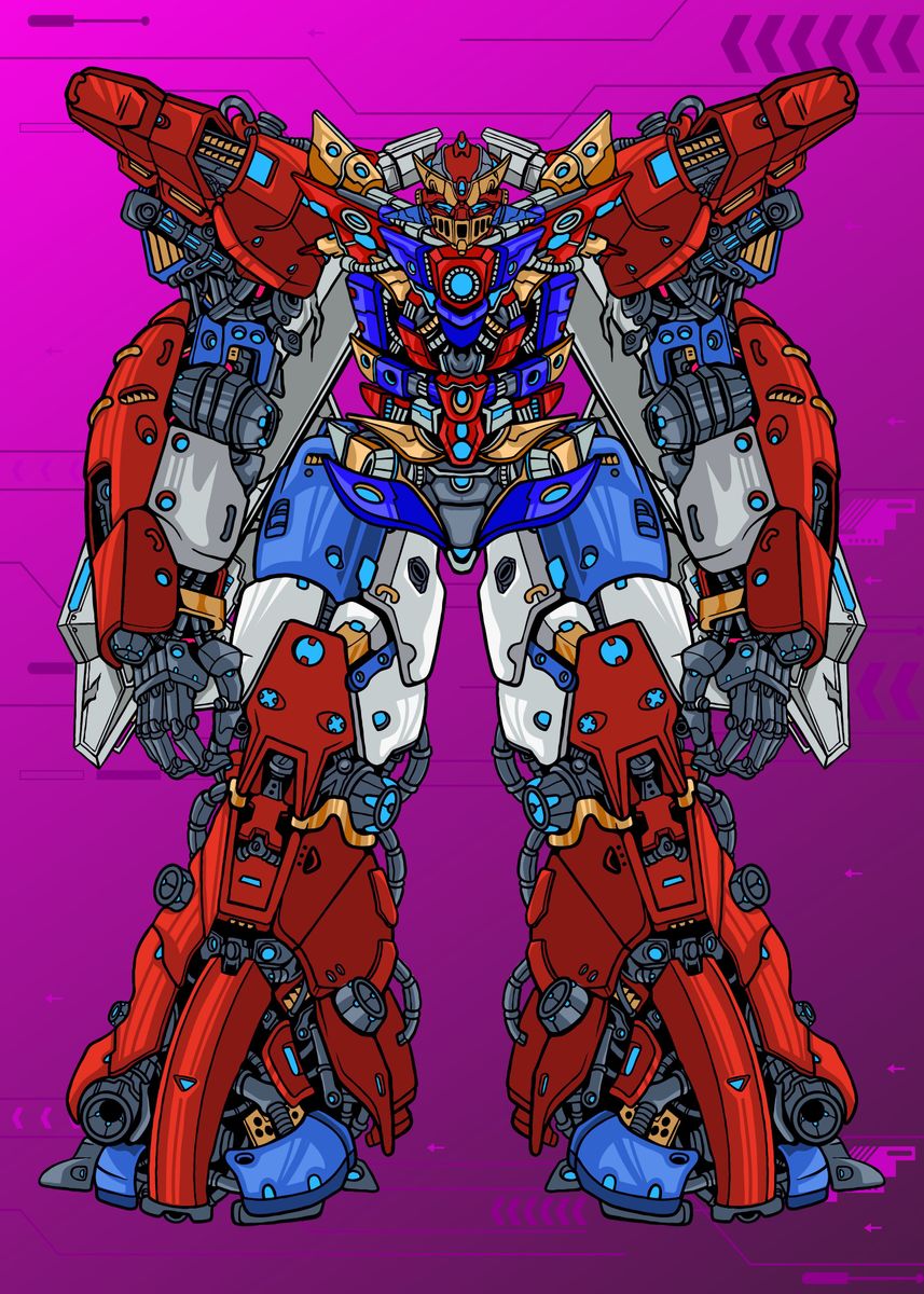 'Mecha Robot' Poster, picture, metal print, paint by Cao Thi Hieu ...