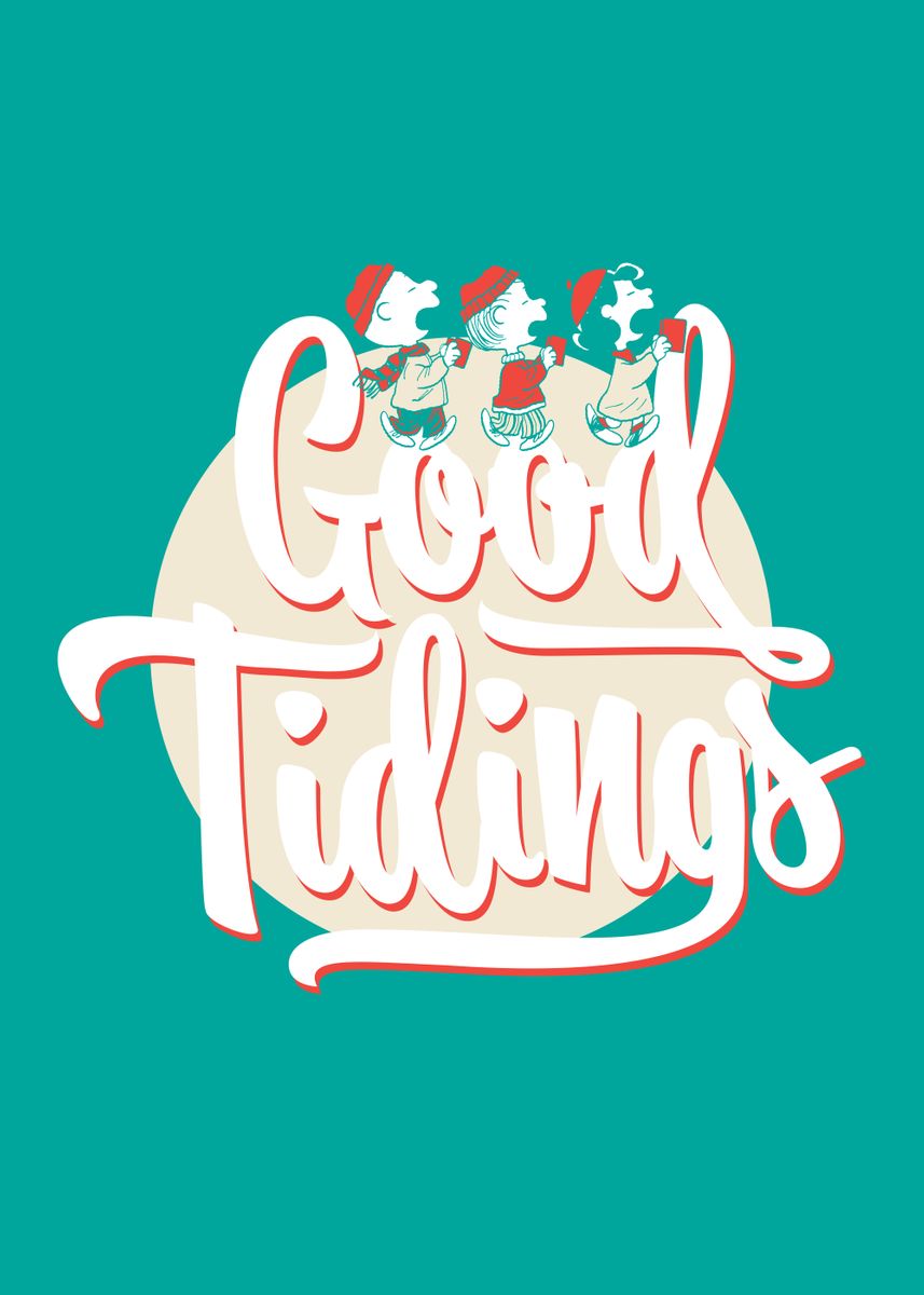 'Good Tidings Christmas' Poster, picture, metal print, paint by Peanuts ...