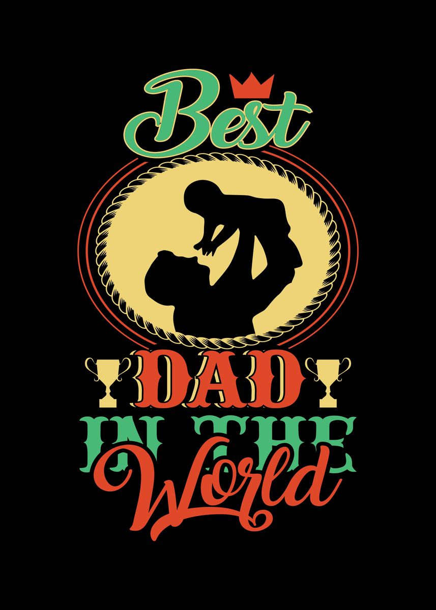 'Love Dad' Poster, picture, metal print, paint by UNIKORN | Displate