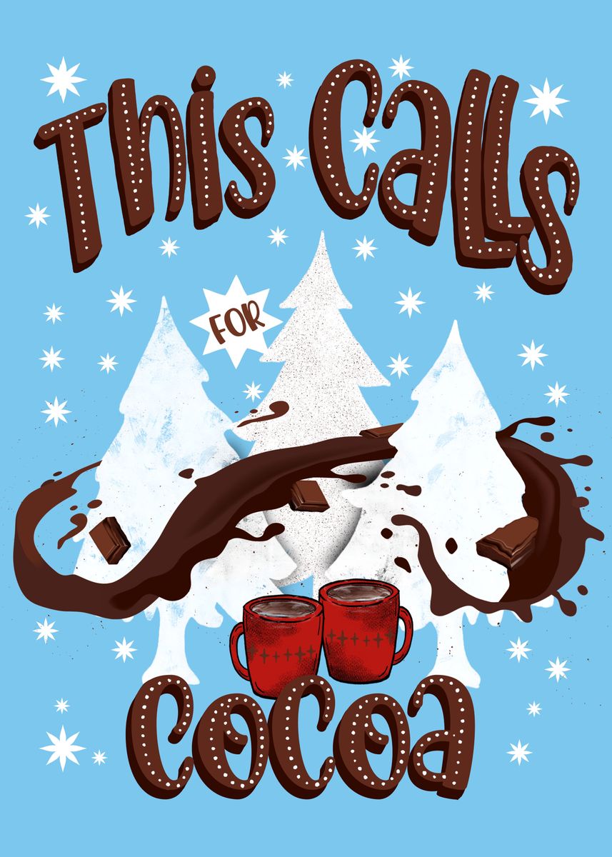 'Winter Hot Chocolate Snowy' Poster, picture, metal print, paint by ...