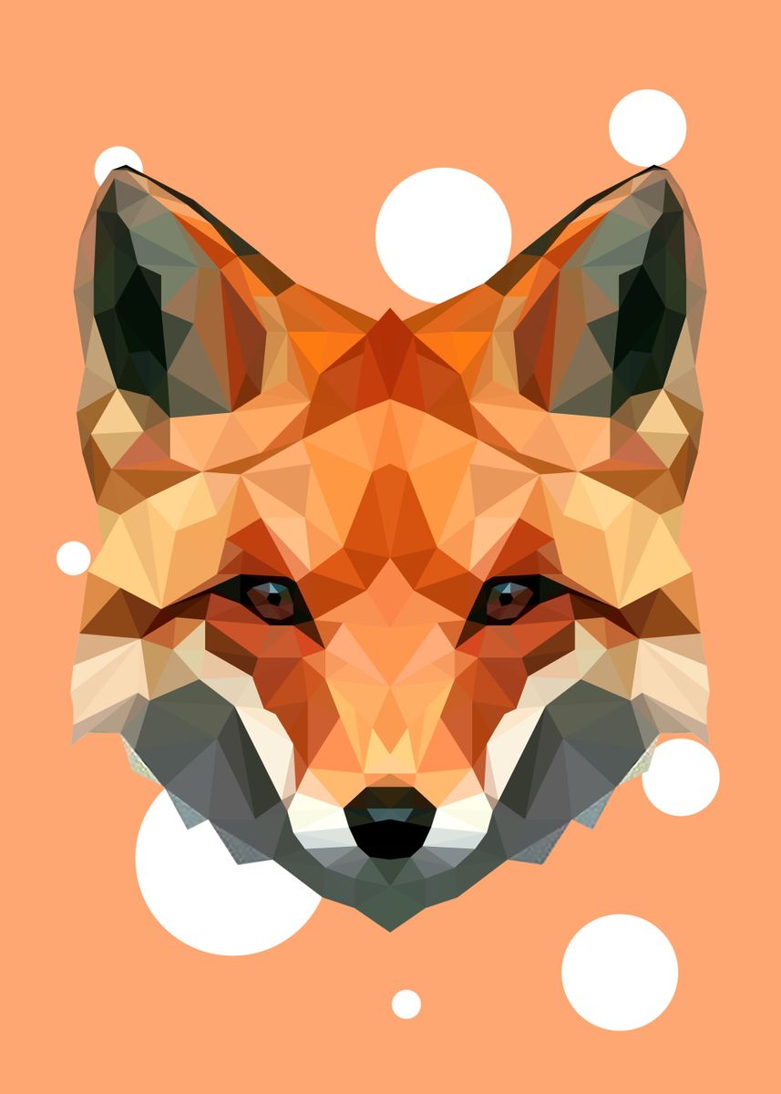'Fox' Poster, picture, metal print, paint by Lee Jani | Displate