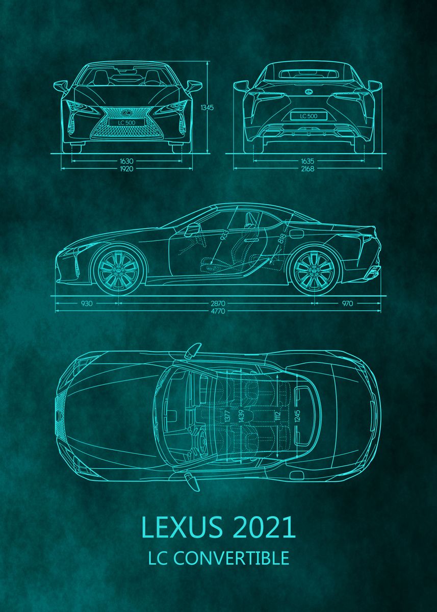 'Lexus LC Convertible 2021 ' Poster, picture, metal print, paint by ...