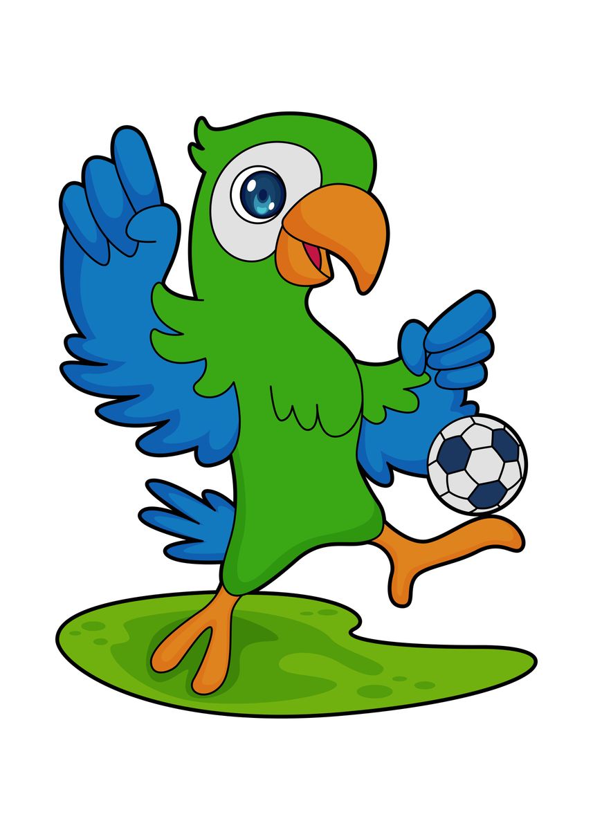 'Parrot Soccer Sports' Poster, picture, metal print, paint by Markus ...
