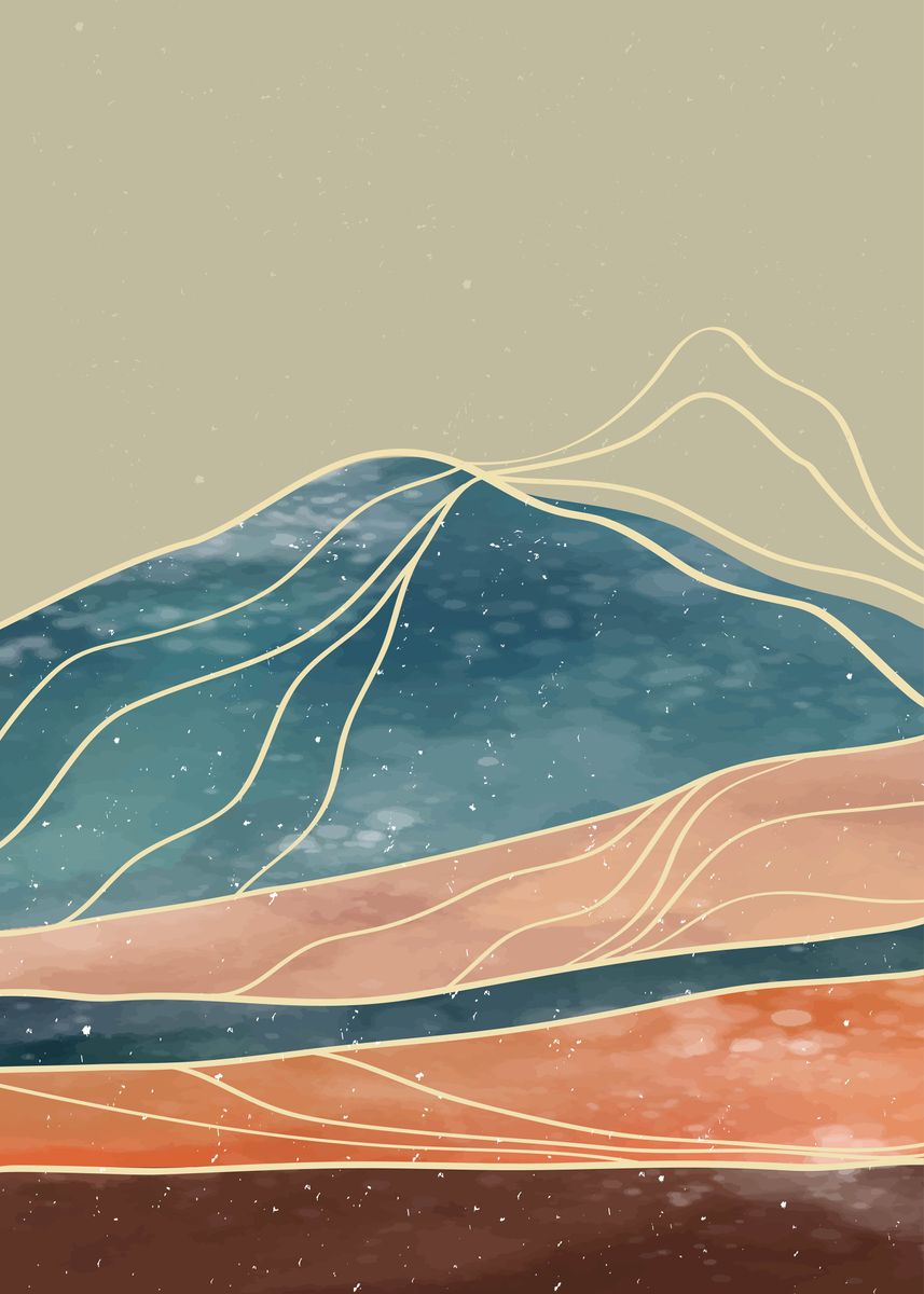 'Abstract Mountain art' Poster, picture, metal print, paint by budi ...