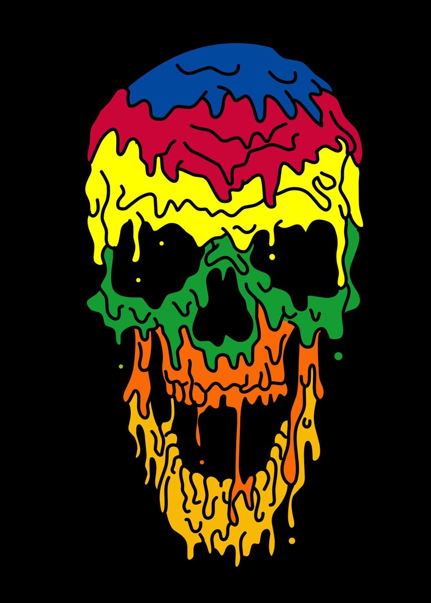 'zombie skull art' Poster, picture, metal print, paint by Mshel Tyan ...