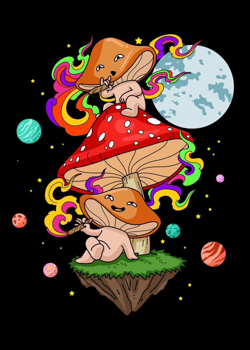 'Shrooms Magic Mushrooms' Poster, picture, metal print, paint by ...