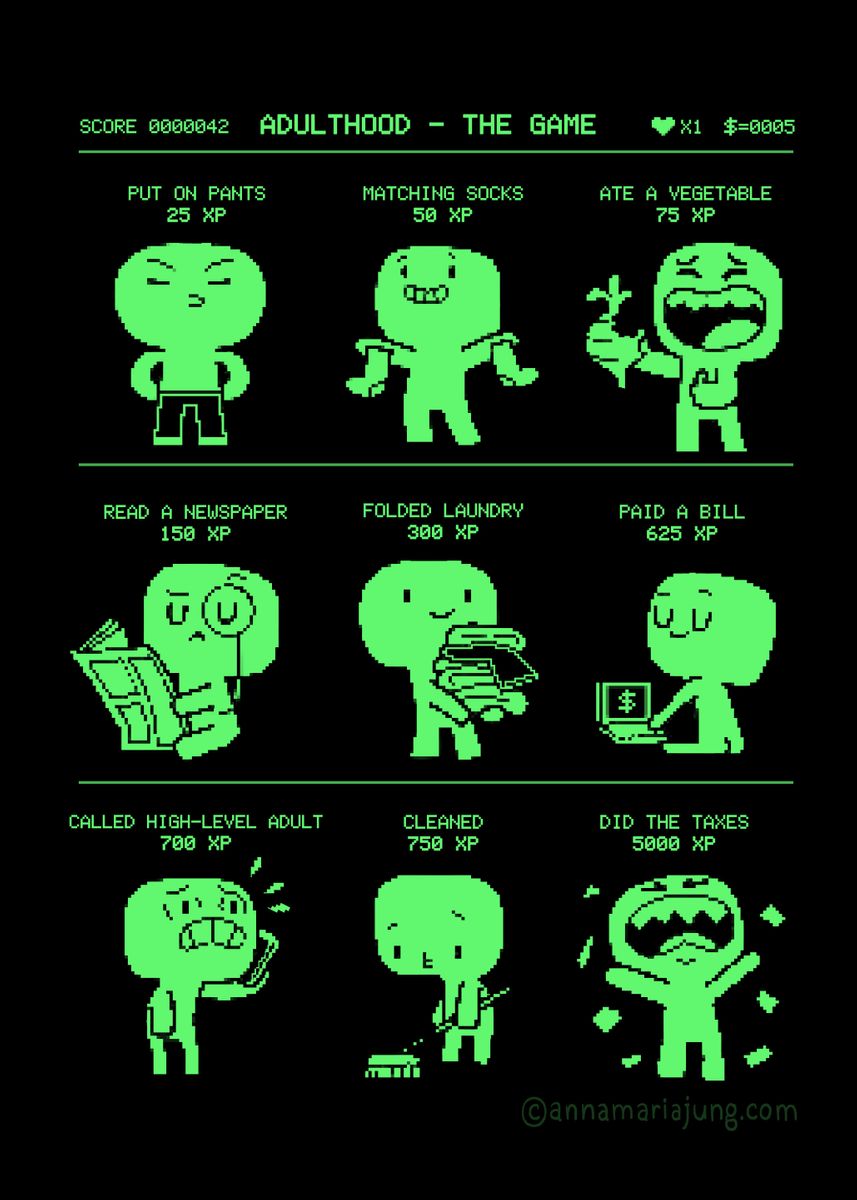 'Adulthood the game' Poster, picture, metal print, paint by Anna Maria ...