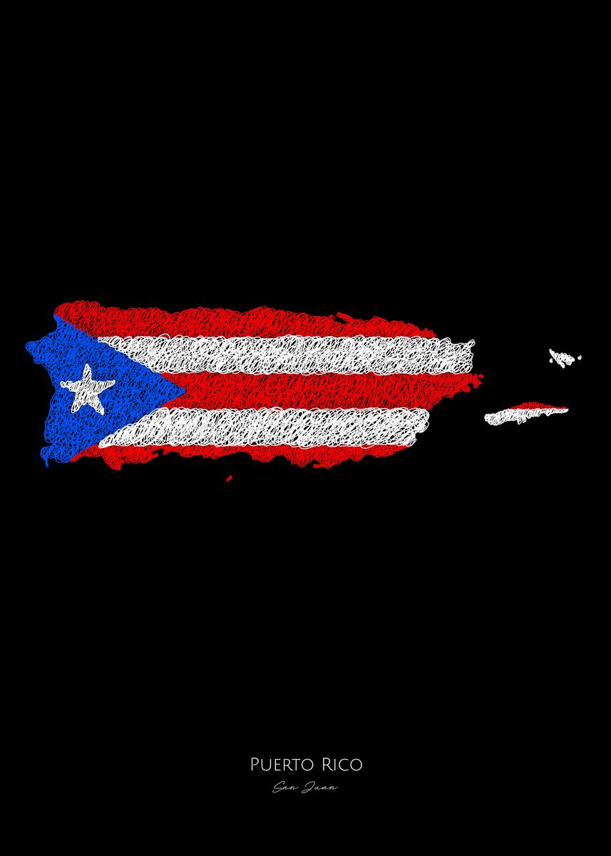 'Puerto Rico World Cup Flag' Poster, picture, metal print, paint by ...