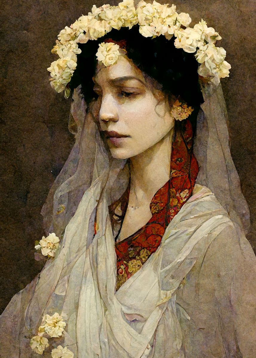 'The sad bride' Poster, picture, metal print, paint by Thomas ...