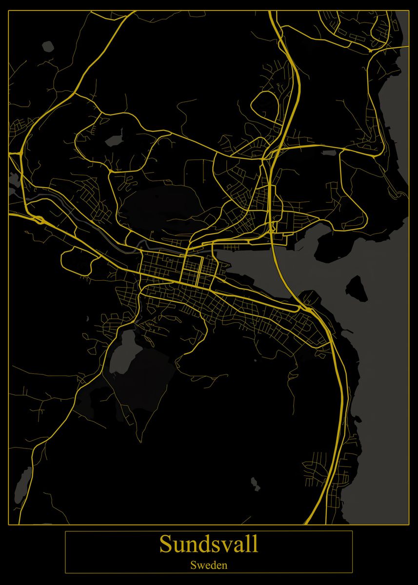 'Sundsvall Sweden' Poster, picture, metal print, paint by Zake Yonkou ...