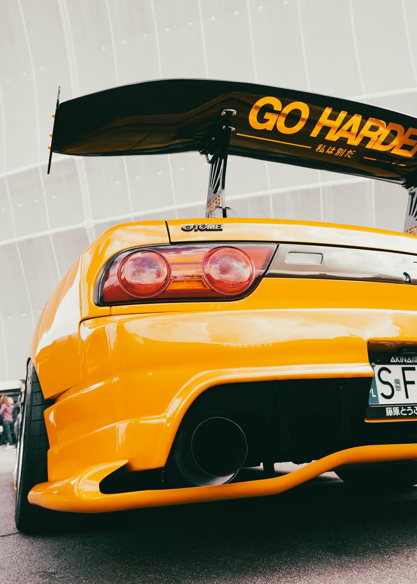 'Yellow 240sx Tuned' Poster, picture, metal print, paint by Mateusz ...