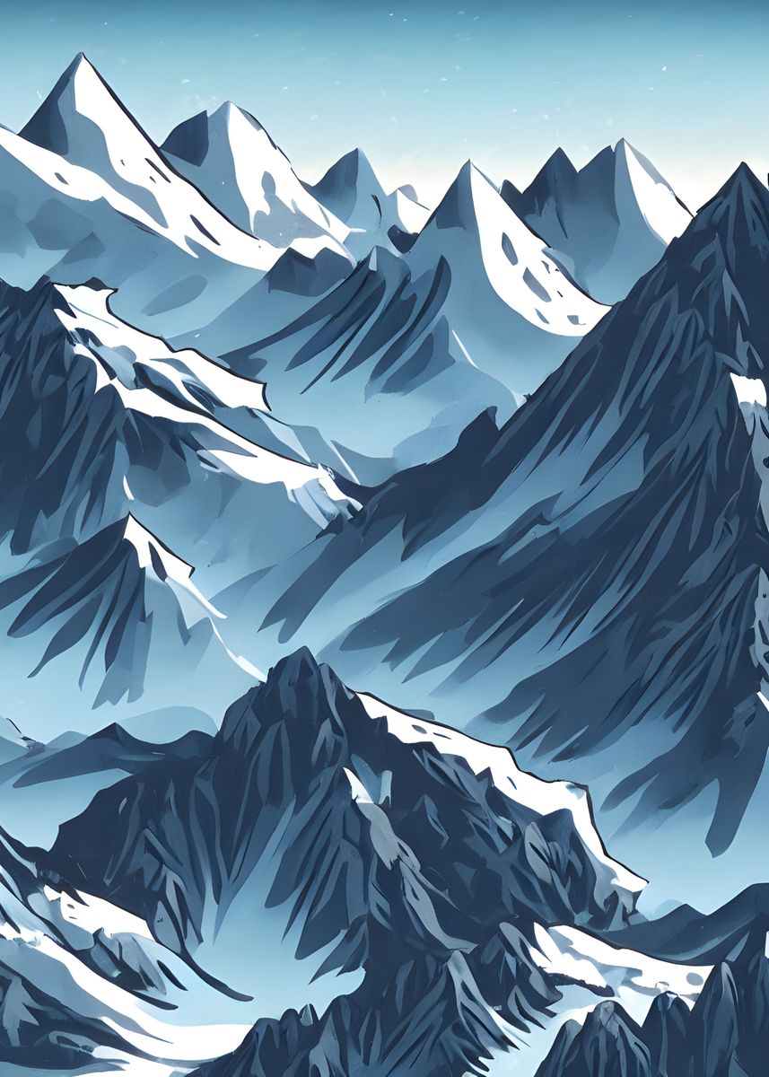 'Mountain View' Poster, picture, metal print, paint by Nae | Displate
