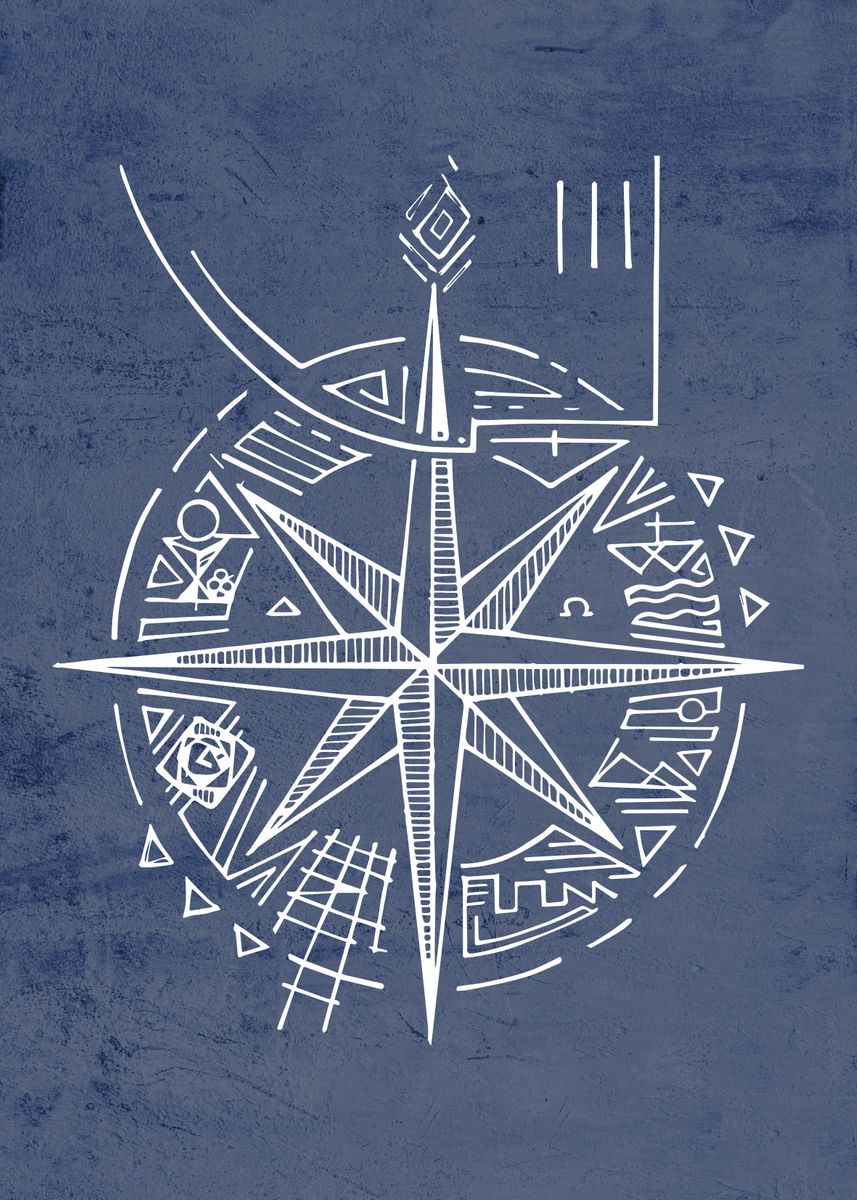 'Compass voc' Poster, picture, metal print, paint by Iknu Arts | Displate