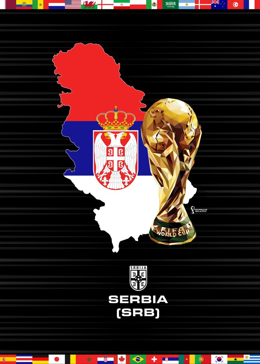 'Serbia world cup 2022' Poster, picture, metal print, paint by Lowpoly ...