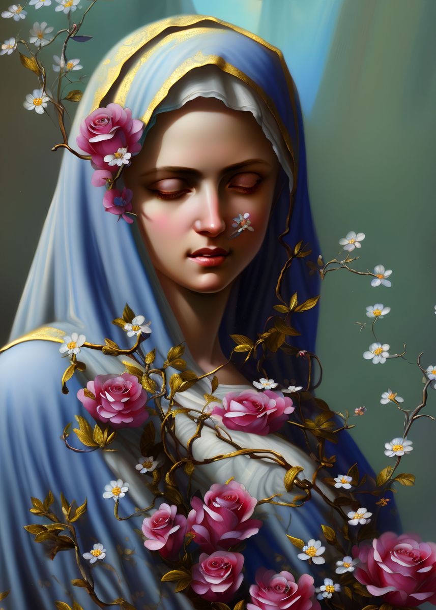 'The Virgin Mary' Poster, picture, metal print, paint by Hafis | Displate