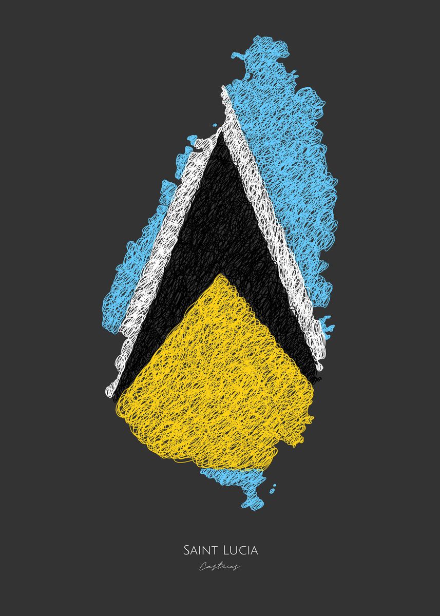 'Saint Lucia World Cup Flag' Poster by erwin saputra art | Displate