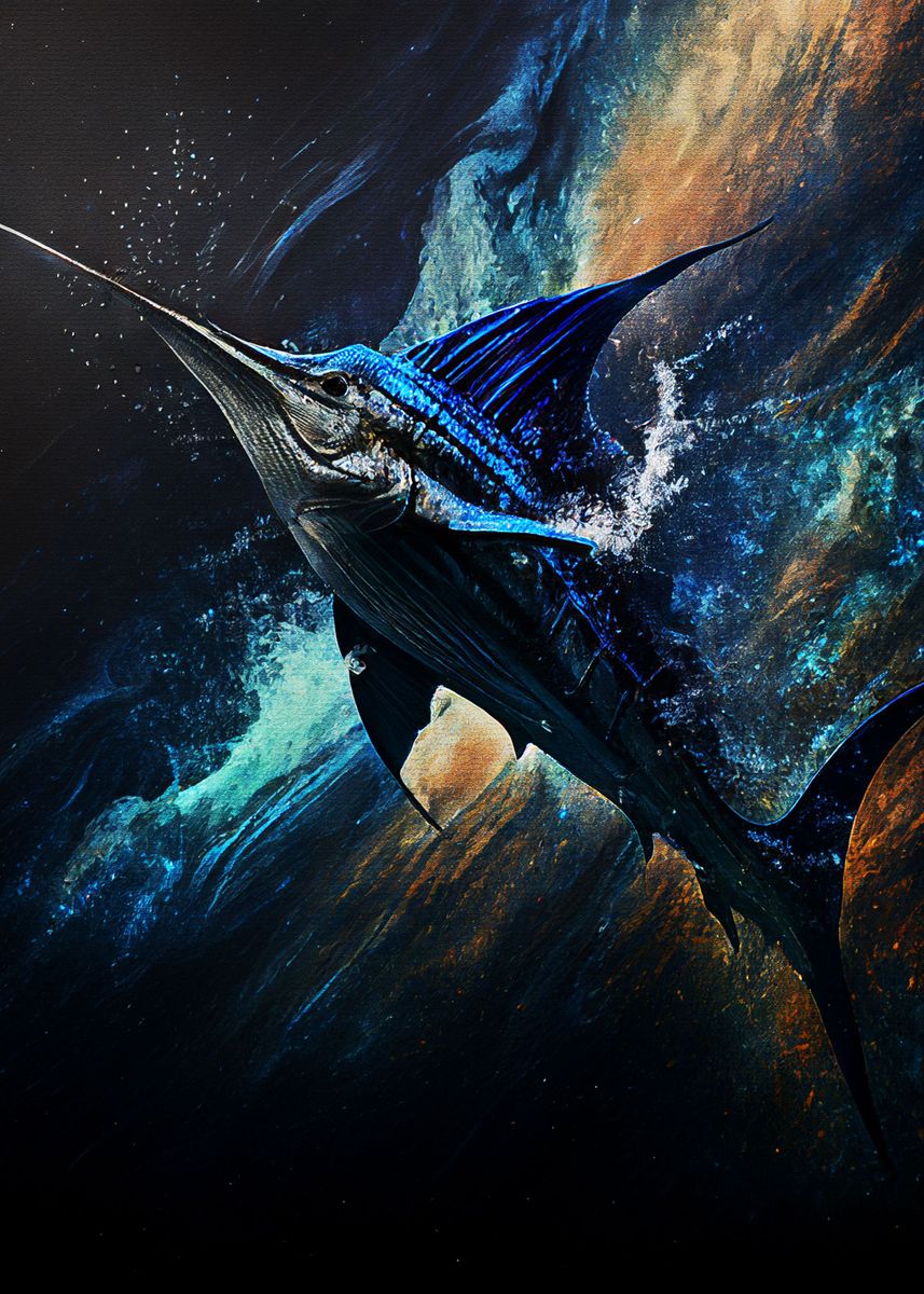 'Paint Sailfish' Poster, picture, metal print, paint by Muh Asdar ...