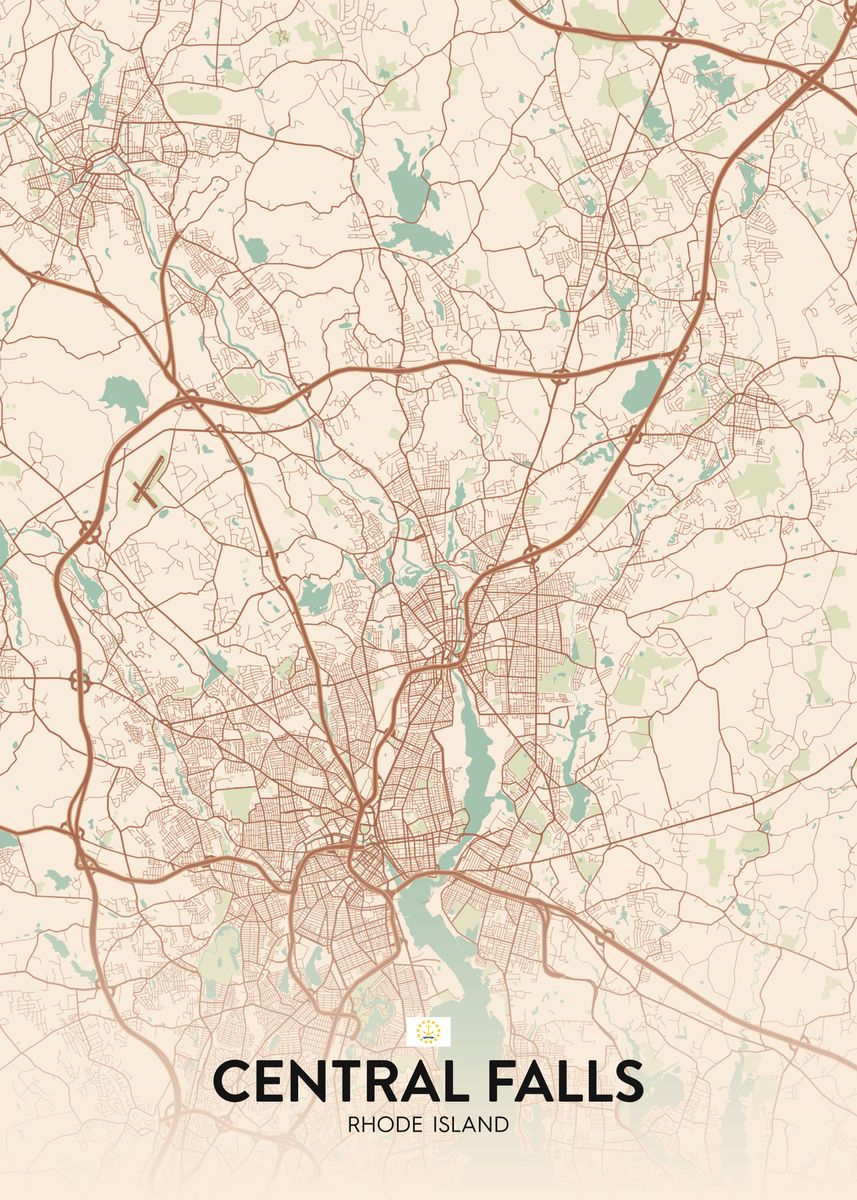 'Central Falls RI' Poster, picture, metal print, paint by IMR Designs ...