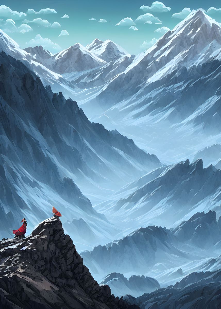 'Mountain View' Poster, picture, metal print, paint by Nae | Displate