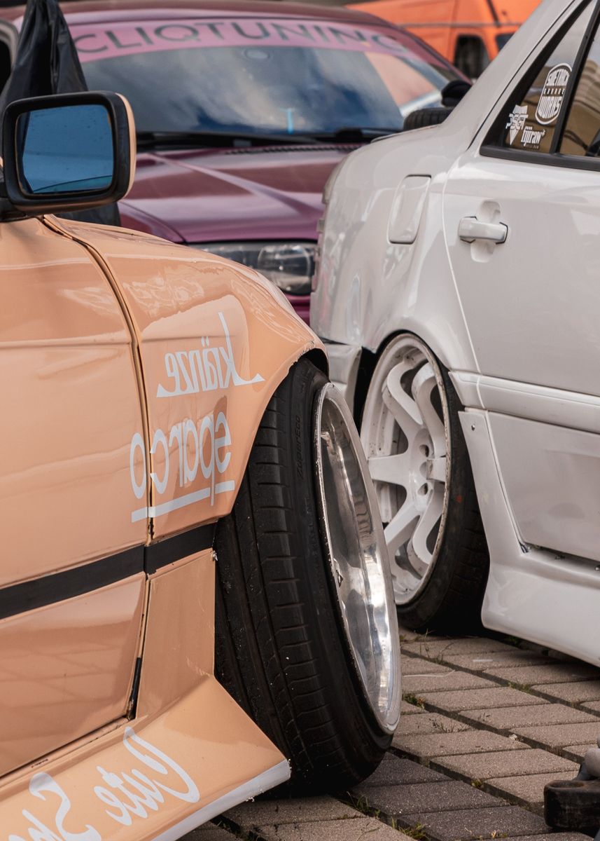 'Stanced Cars' Poster, picture, metal print, paint by Mateusz ...