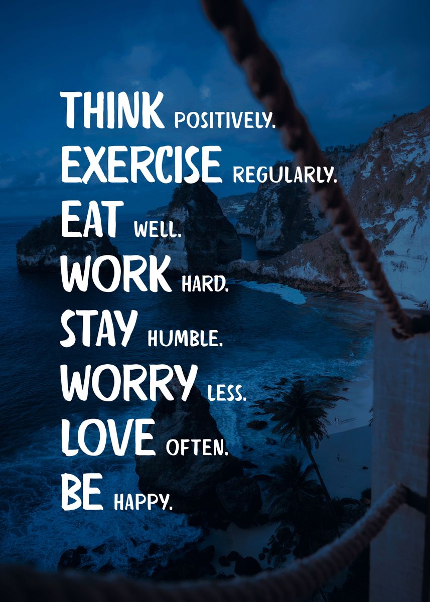 'Think Positive' Poster, picture, metal print, paint by Naui Art | Displate